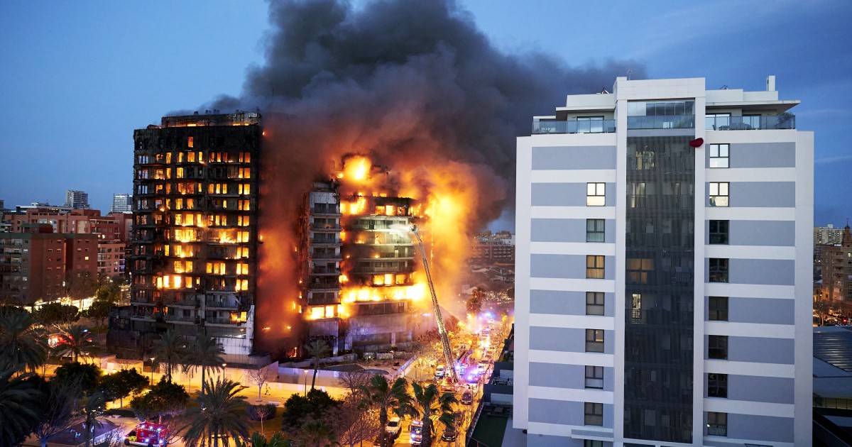 Fogo destrói prédio em Valência construído com materiais inflamáveis ...