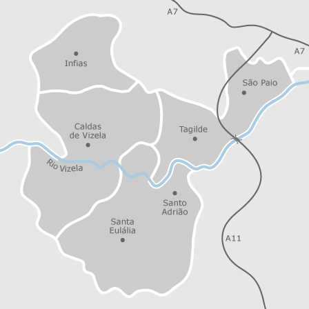 Mapa de Vizela, Braga: casas para arrendar — idealista