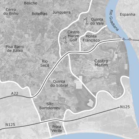 Map of Castro Marim, Faro: homes for rent — idealista