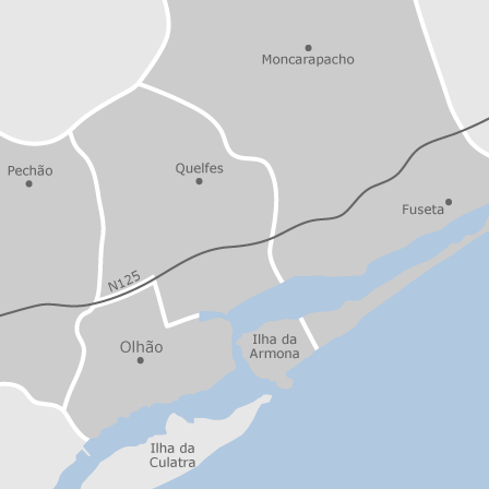 Olhão, Фару, карта: муніципалітети з оголошеннями про житлові обʼєкти в ...