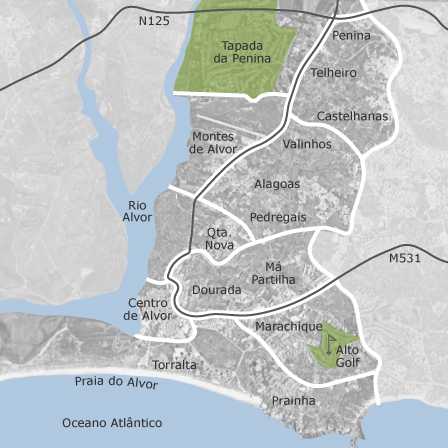 Map of Alvor, Faro: homes for sale — idealista