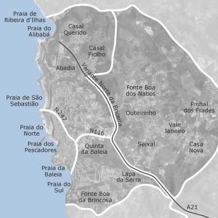 Map of Ericeira, Lisbon: homes for rent — idealista