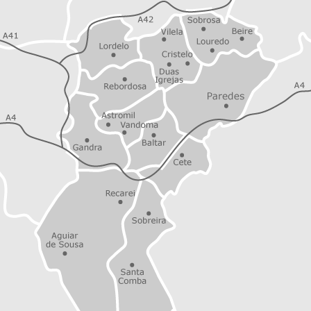 Mapa de Paredes, Porto: casas para arrendar — idealista