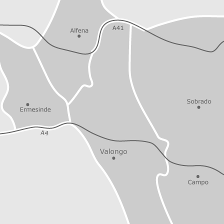 Mapa de Valongo, Porto: casas para arrendar — idealista