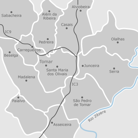 Karte von Tomar, Santarém: Orte, an denen Grundstücke zum Kauf ...