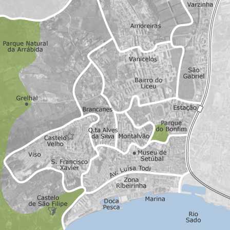 Mapa de Setúbal: casas para arrendar — idealista