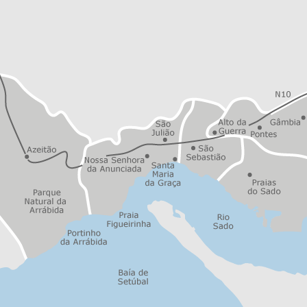 Mapa de Setúbal: quartos para arrendar — idealista
